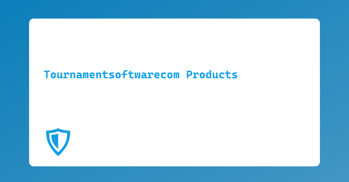 Tournamentsoftware.com Products